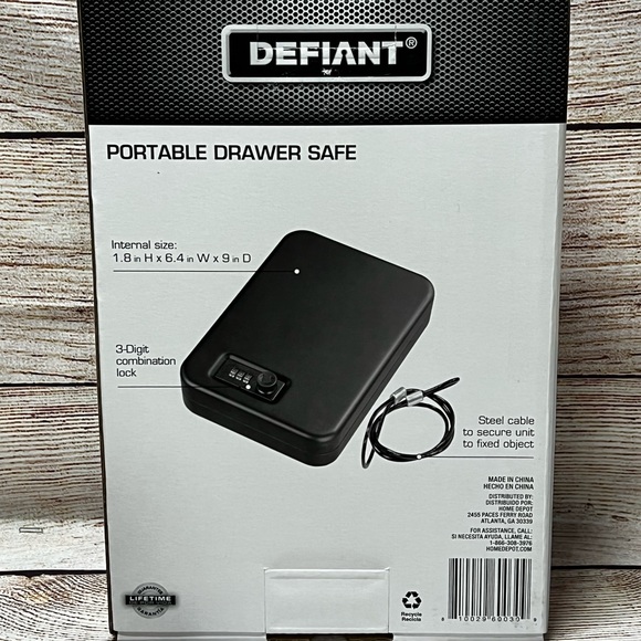 defiant | Storage & Organization | Defiant Portable Drawer Safe 3 Digit ...